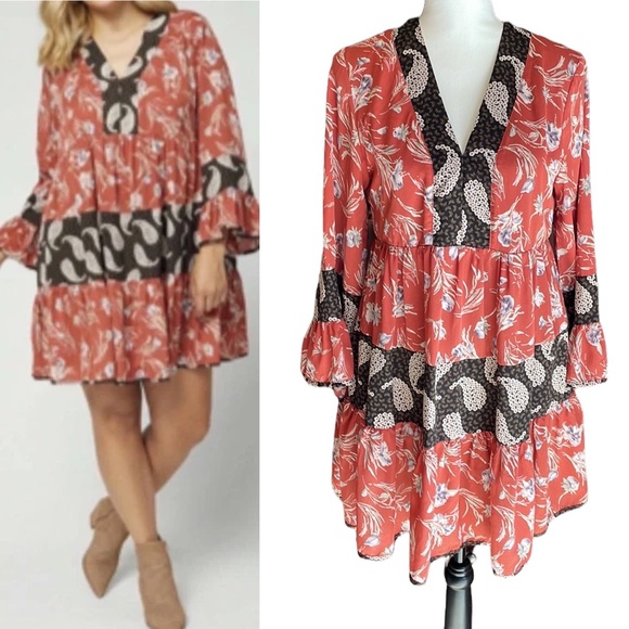 entro | Dresses | Entro Falling For Paisley Mini Boho Dress S | Poshmark